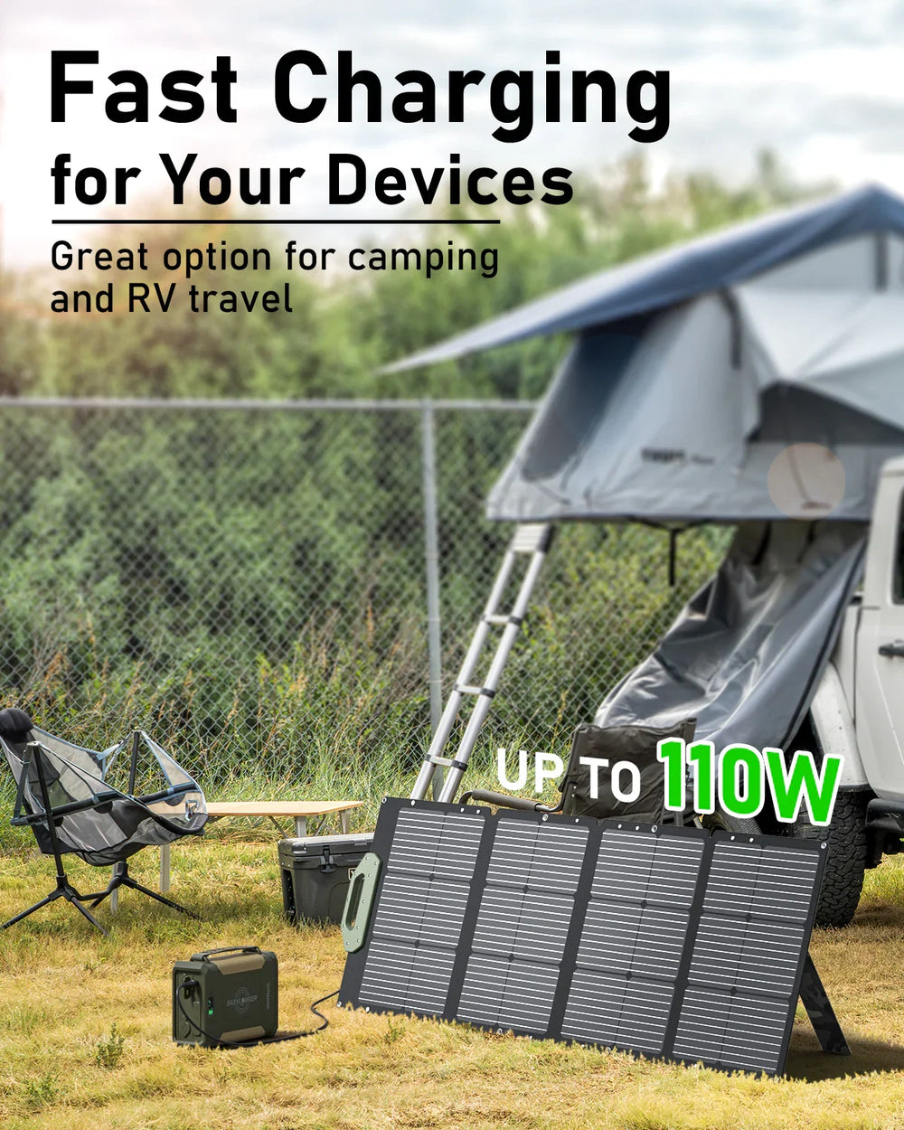 EASYLONGER ESP110 | 110W Foldable Solar Panel for CPAP Battery Backup